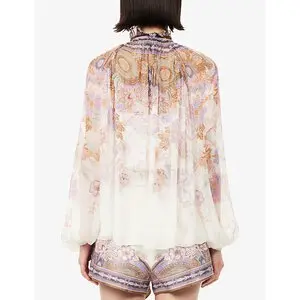 Zimmermann Luna Printed Woven Blouse