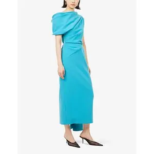 ROKSANDA Maite Draped Woven Maxi Dress
