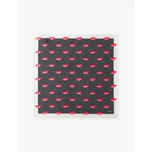 Prada Lips-print Silk-twill Scarf - Black