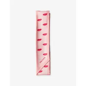 Prada Lips-print Silk-twill Scarf