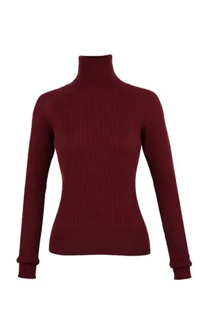 Lena Hoschek Wendy Wool Turtleneck - Burgundy