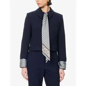 Veronica Beard Ismena Removable-scarf Woven Jacket