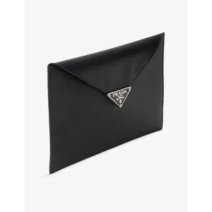 Prada Saffiano Leather Envelope Clutch - Black
