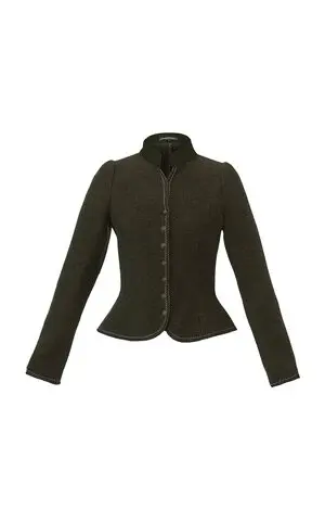 Lena Hoschek Fritzi Walkjanker Virgin Wool Jacket - Dark Green