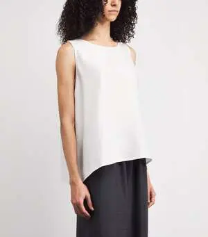 Eskandar Silk Plissé A-line Shell Top