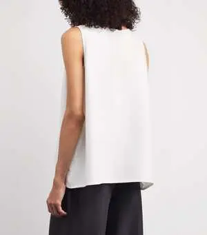 Eskandar Silk Plissé A-line Shell Top