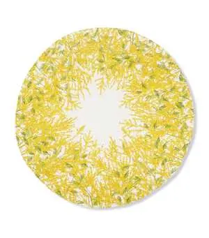 SUMMERILL & BISHOP Linen Mimosa Round Tablecloth - Yellow