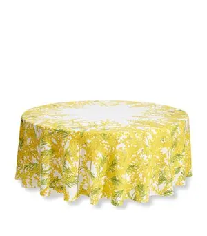 SUMMERILL & BISHOP Linen Mimosa Round Tablecloth