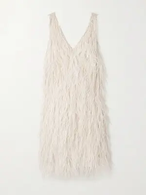 TWP Embellished Mesh Mini Dress - Ivory