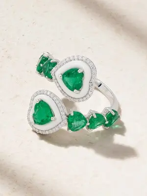 KAMYEN Sea 18-karat White Emerald And Diamond Ring