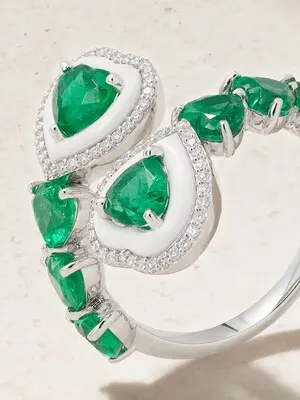 KAMYEN Sea 18-karat White Emerald And Diamond Ring