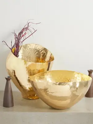 TOM DIXON Bash Large Hammered-brass Bowl