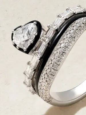 KAMYEN Heart Diamond And Enamel Ring