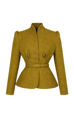 Lena Hoschek Love Letter Virgin Wool Jacket - Yellow