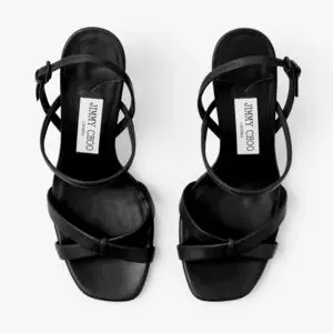JIMMY CHOO Elsy 85 Nappa Leather Sandals - Black