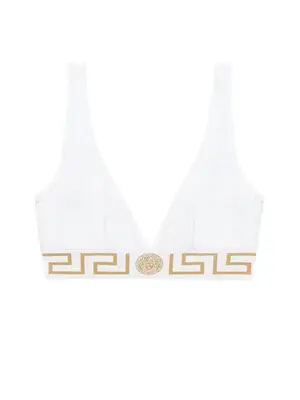 Versace Cotton Jersey Triangle Bralette - White