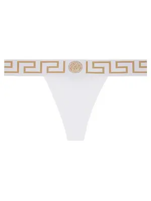 Versace Cotton Jersey Thong - White