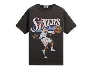 Kith Nba Allstar Philadelphia 76ers Allen Iverson Vintage Tee Shirt - Black