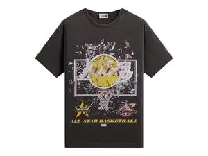 Kith Nba Allstar Los Angeles Lakers Shattered Backboard Vintage Tee Shirt - Black