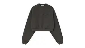 Fear Of God Essentials Embossed 90's Raglan Crewneck Sweatshirt - Charcoal Heather