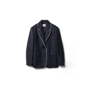 Miu Miu Single-breasted Pinstriped Jacquard Jacket