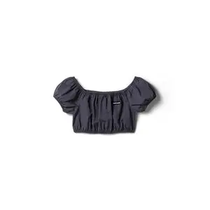 Miu Miu Poplin Crop Top - Smoky Gray