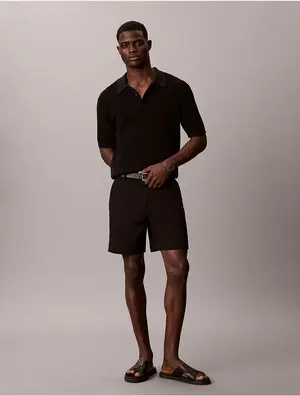 Calvin Klein Cotton Stretch Straight Shorts - Black