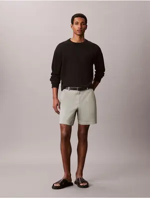 Calvin Klein Cotton Stretch Straight Shorts - Shadow