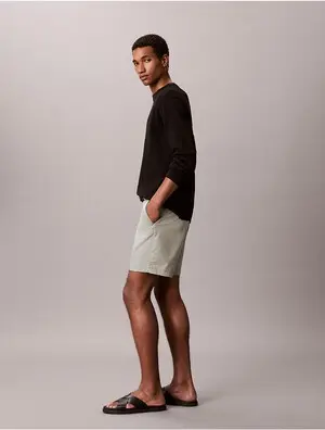 Calvin Klein Cotton Stretch Straight Shorts - Shadow