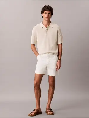Calvin Klein Cotton Stretch Straight Shorts - Tofu