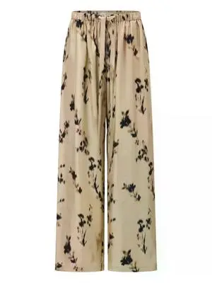 INTO THE EAST Silk Trousers - Neutrals