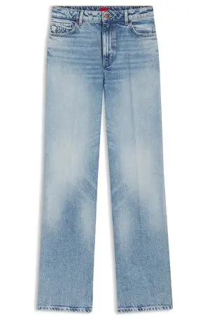 Hugo Wide-leg Jeans In Stretch Denim - Blue