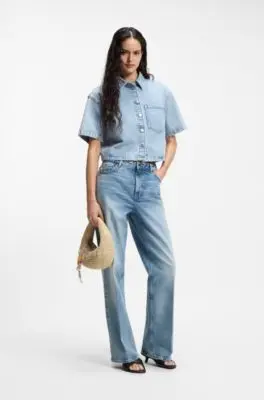 Hugo Wide-leg High-rise Jeans