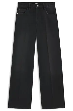 BOSS Grey Boyfriend-fit Jeans In Rigid Denim - Black