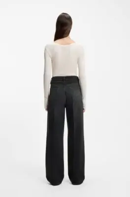 BOSS Boyfriend-fit Jeans In Rigid Denim - Black