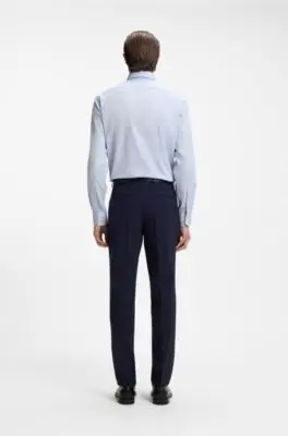 BOSS Easy-iron Regular-fit Shirt In Stretch-cotton Dobby - Light Blue