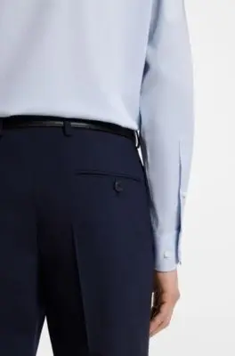 BOSS Easy-iron Regular-fit Shirt In Stretch-cotton Dobby - Light Blue