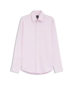 BOSS Easy-iron Regular-fit Shirt In Stretch-cotton Dobby - Pink