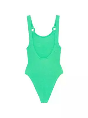 Hunza G Ring Crinkled One Piece Swimsuit - Green