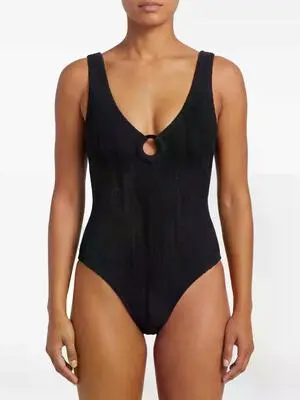 Hunza G Ring Textured Swimsuit - Black
