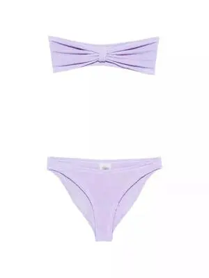 Hunza G Knot Crinkle Bikini - Purple