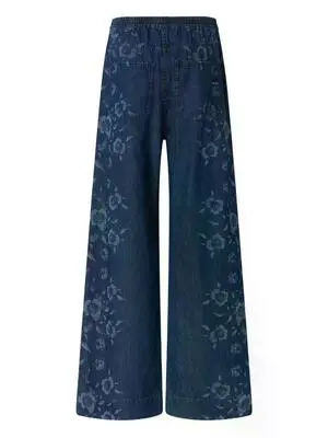 Pinko Floral Print Wide Leg Jeans