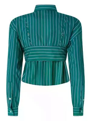 Pinko Striped-pattern Tie-front Shirt