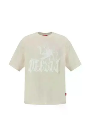 DIESEL® Printed T-shirt In Cotton And Hemp - Neutrals