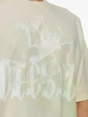 DIESEL® Printed T-shirt In Cotton And Hemp - Neutrals