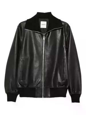 Sandro Zip-up Leather Jacket - Black