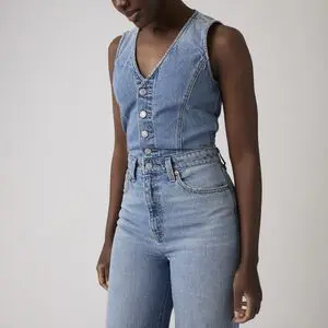 LEVI'S Denim Wide-leg Jumpsuit