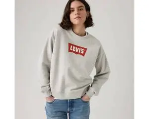 LEVI'S Graphic Iconic Heritage Crewneck Sweatshirt - Heather Gray