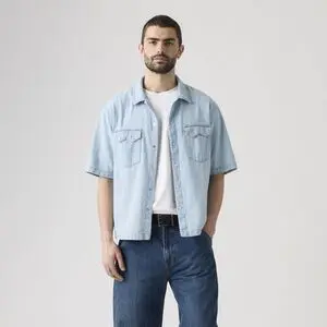 LEVI'S Short-sleeve Boxy Western Shirt Chambray