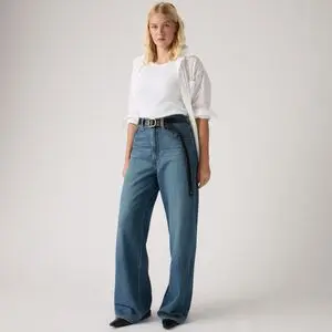 LEVI'S Cameron Long Length Leather Belt - Caviar